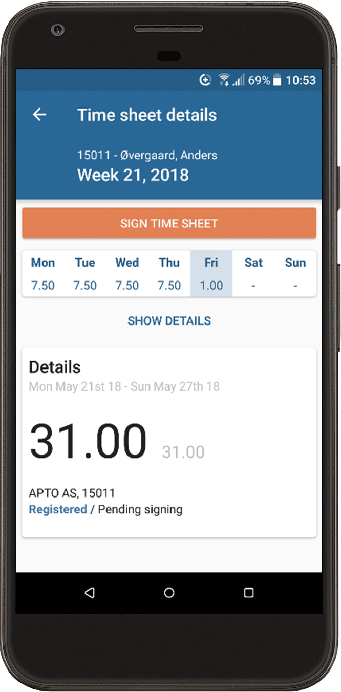 iCORE Hours App - English User Guide (Android)